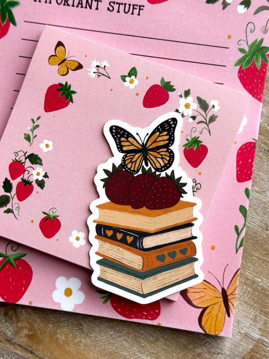 Berry Butterfly Bookstack Vinyl Sticker - Berry Happy Summer Collectio ...
